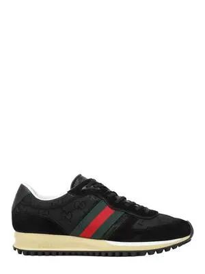Gucci Gg Nylon And Suede Sneakers - Black