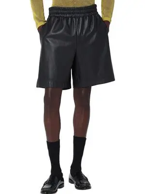 Gucci Leather Bermuda Shorts - Black