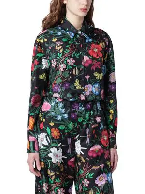 Gucci Silk Twill Shirt With Flora Print - Multicolor