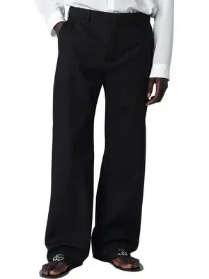 Gucci Wool Trousers With Gg Pattern - Black