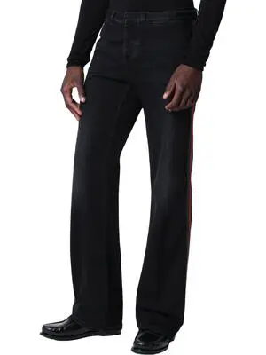 Gucci Low-rise Cotton Denim Jeans With Web Tape - Black