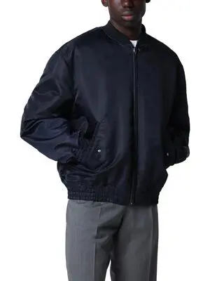 Valentino Garavani Zip-up Bomber Jacket With Vlogo Detail - Blue