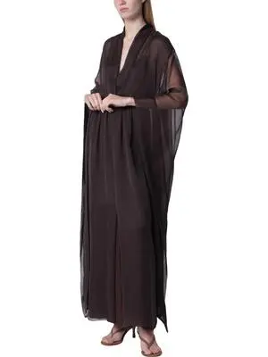 Alberta Ferretti Long Silk Dress - Brown