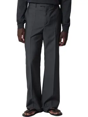 Valentino Garavani Gray Wool-blend Trousers - Black