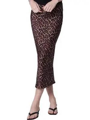 ANINE BING Leopard-print Silk Midi Skirt - Black
