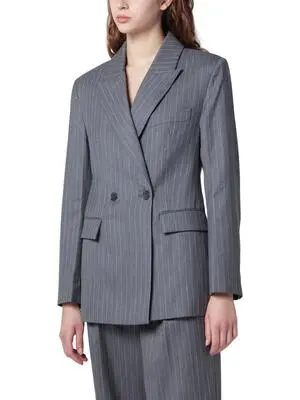 ANINE BING Tiphaine Blazer In Pinstripe Fabric - Grey
