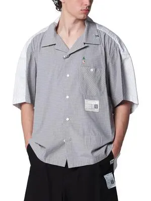 Mihara Yasuhiro Checked Cotton Layered Shirt - Grey