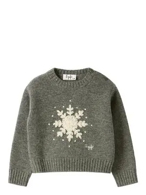 IL GUFO Wool Sweater With Embroidered Snowflake - Grey