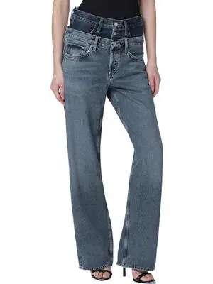 AGOLDE Elson Double Waistband Jeans - Blue