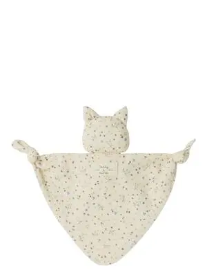 TEDDY & MINOU Doudou With Floral Print And Kitten Detail - Grey