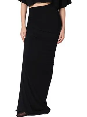 Alaïa Long Draped Skirt In Jersey - Black