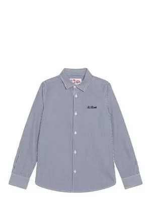MC2 SAINT BARTH Striped Shirt With Snoopy Print - Multicolor