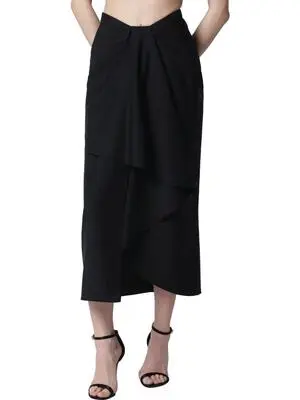 Givenchy Draped Skirt In Wool And Mohair - Black