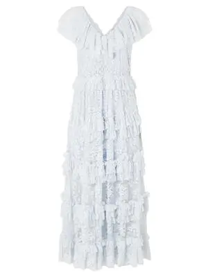 Sea Sharleen Ruffled Lace Maxi Dress - Blue