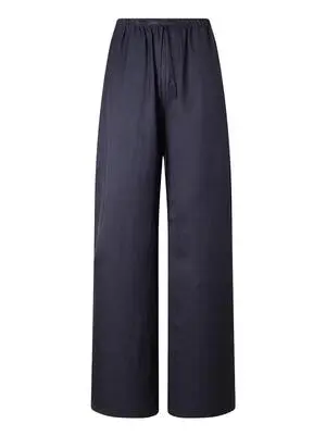 LESET Daniel" Satin Wide-leg Pants - Blue