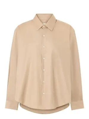 Comme Si Cotton Poplin Button-up Shirt - Brown