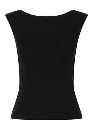 ST. AGNI Ballerina Organic Cotton-jersey Top - Black
