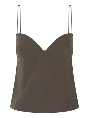 ST. AGNI Studio Stretch Poplin Camisole - Brown