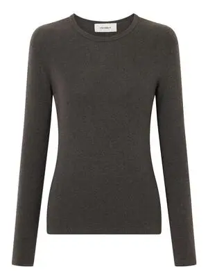 LISA YANG Vivian Cotton And Cashmere-blend T-shirt - Brown
