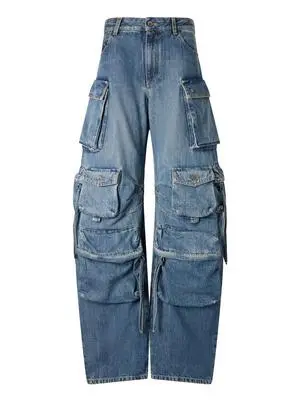 Attico Mid-rise Wide-leg Cargo Jeans - Blue