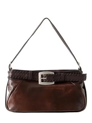 Staud Brooklyn Belted Leather Shoulder Bag - Brown