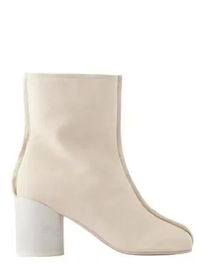 MAISON MARGIELA Suede Split-toe Ankle Boots With Painted Heel - Neutrals