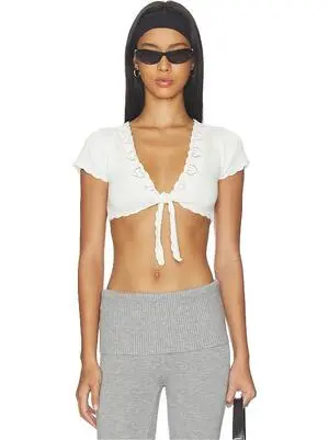 Frankies Bikinis X Paige Lorenze Eternity Crochet Front-tie Blouse - Marry Me