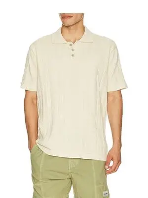 CRITICAL SLIDE Rails Knit Polo In Cream - Ecru