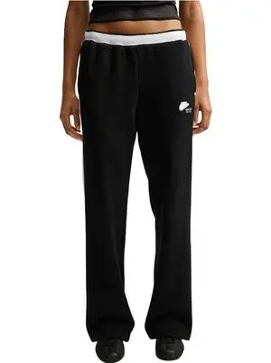 Nike Studio Fleece Mid-Rise "Run Club" Track Pants Black