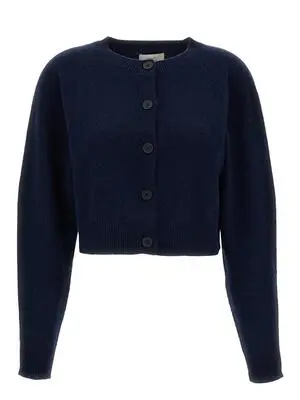 Loulou De Saison Loulou De Saison Heike Cropped Cashmere Cardigan Blu