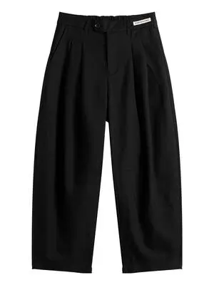 PORTER JAMES Dart-knee Pleated Trousers - Black
