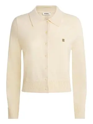 Sandro Wool-cashmere Polo Cardigan - Beige