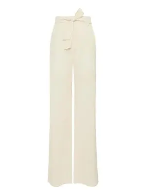 Max Mara Virgin Wool Wide-leg Trousers - Ivory