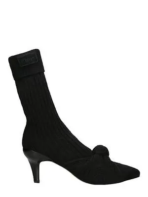 Chloé Suzie Knotted Knit Heeled Ankle Boots - Black