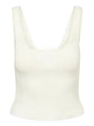Bec & Bridge Pointelle Cotton Tank Top - Ivory