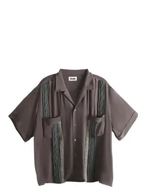 MAGLIANO Cable-knit Panel Shirt - Black