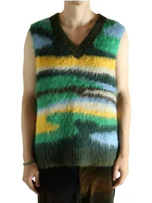 THE ELDER STATESMAN Jacquard Vest - Multicolor