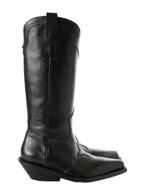 ANN DEMEULEMEESTER Knee High Santiags Boots - Black