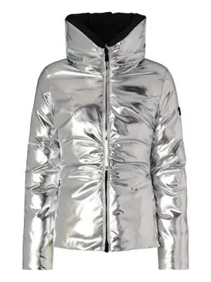 Pinko Metallic High-neck Zip-up Jacket - Gray