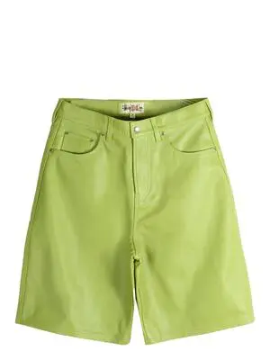 StÜssy Leather Shorts - Lime