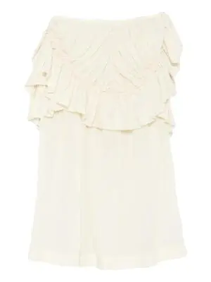 Dries Van Noten Ruffled Asymmetrical Skirt - Ivory