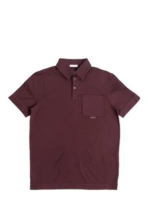 Moncler Moncler Logo Patch Short-Sleeved Polo Shirt Red