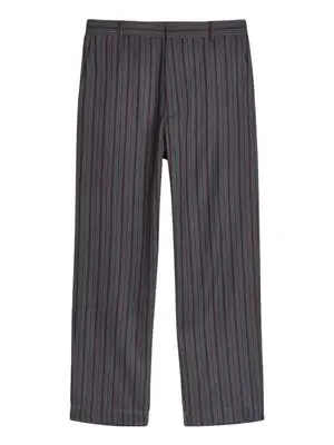 THE ELDER STATESMAN Slacker Striped Trousers - Black