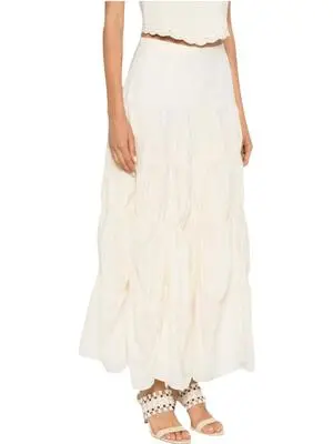 Ulla Johnson Davina Drop-waist Midi Skirt - Light Brown