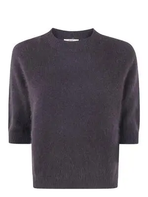 NUUR Crew Neck Sweater With Three-quarter Sleeves - Black