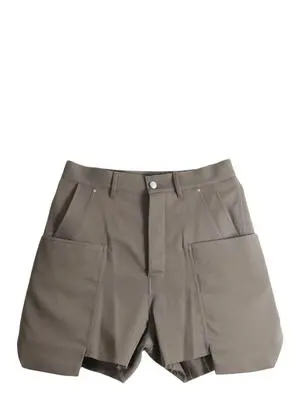 Rick Owens Knee-length Cargo Shorts With Raw Edge Hems - Gray