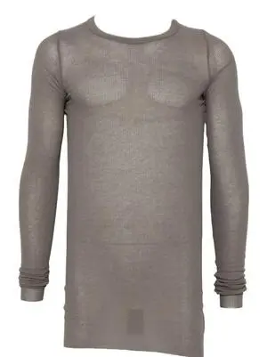 Rick Owens Ribbed-knit Long-sleeve T-shirt - Gray