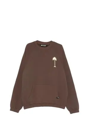 Palm Angels Graphic Print Pouch Pocket Sweater - Brown