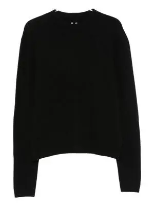 Rick Owens Ribbed Trim Crew Neck Sweater - Black