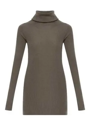 Rick Owens Ribbed Turtleneck Knitted Top - Dust